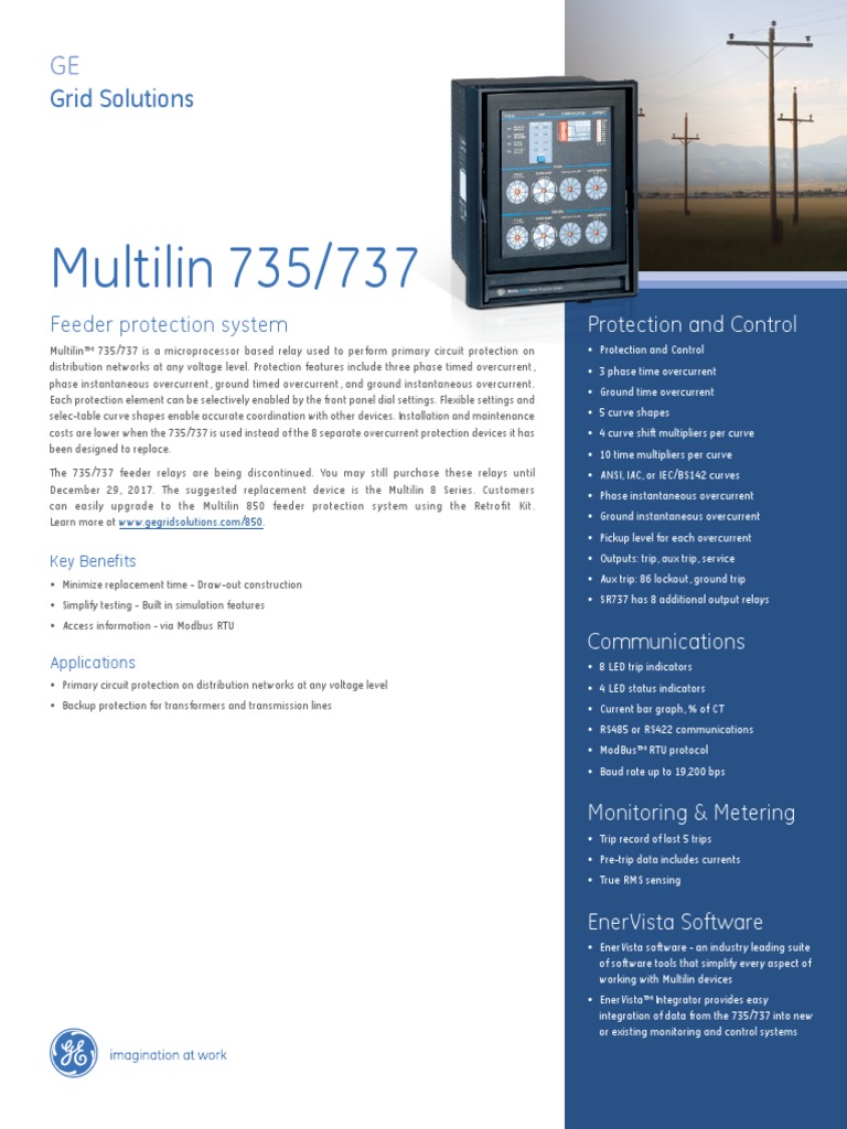 Multilin 735/737: Grid Solutions | PDF | Relay | Switch