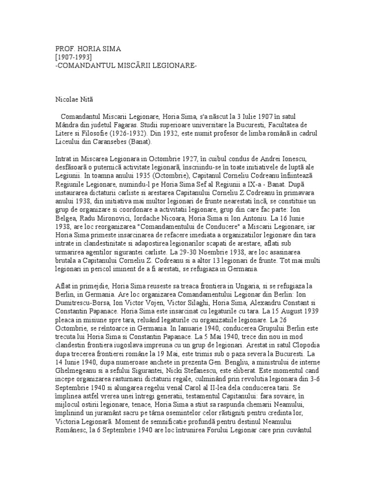 Horia Sima | PDF