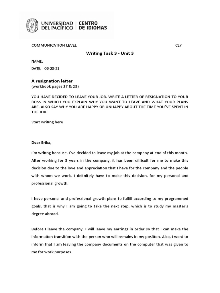 Writing Task 3 - Unit 3: Name: DATE: 06-20-21 | PDF