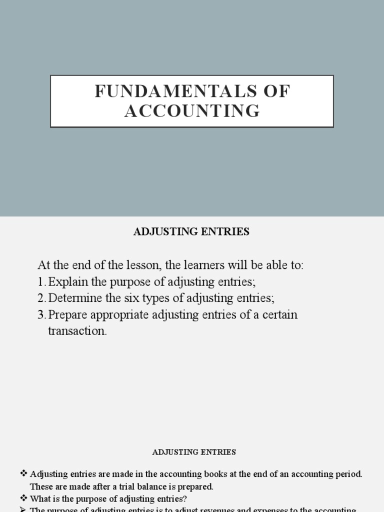 Fundamentals of Accounting | PDF | Debits And Credits | Depreciation