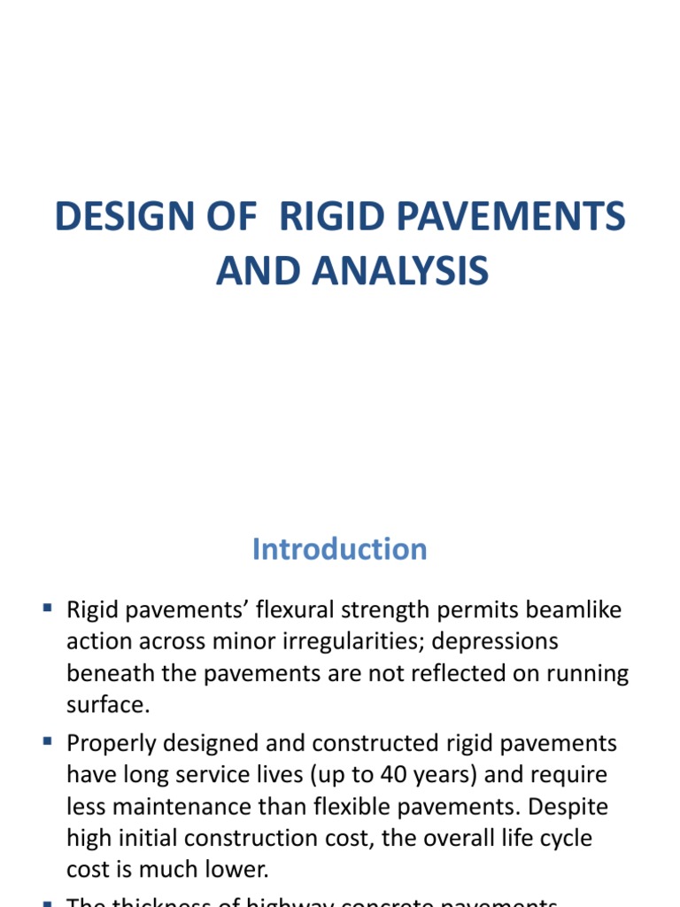 Design of Rigid Pavements and Analysis | PDF | Road Surface | Stress ...