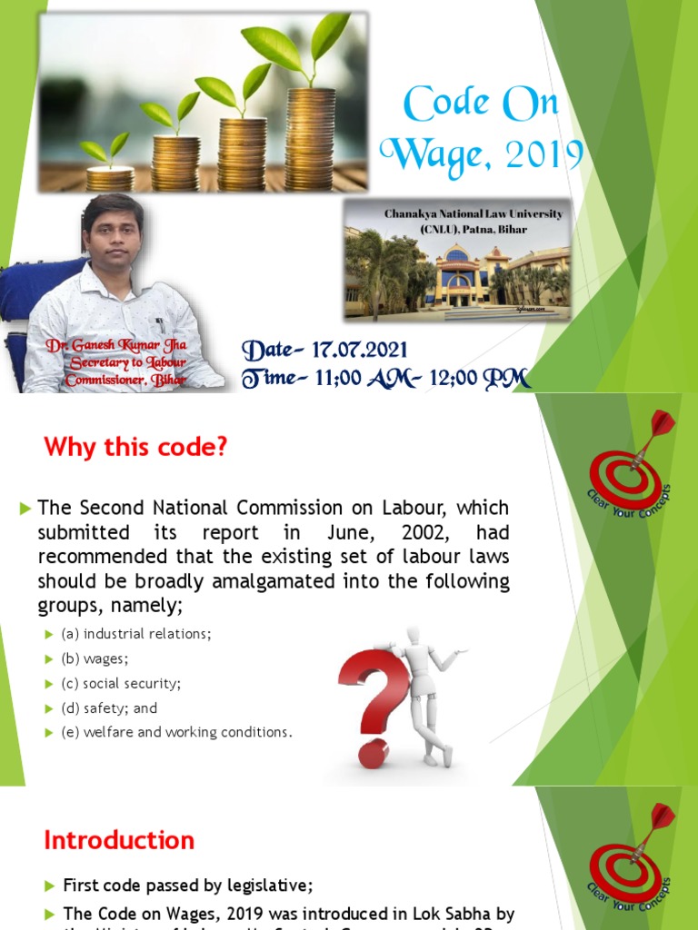 Code On Wage 2019 | PDF | Wage | Employment