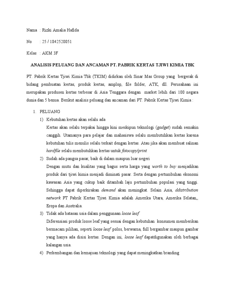Rizki Amalia Hafida-25-AKM 3F-Tjiwi Kimia | PDF