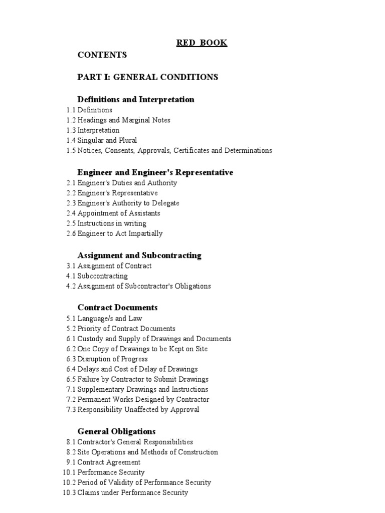 FIDIC_Clauses_(_Red_Book_) | General Contractor | Employment FIDIC_Clauses_(_Red_Book_) | General Contractor | Employment