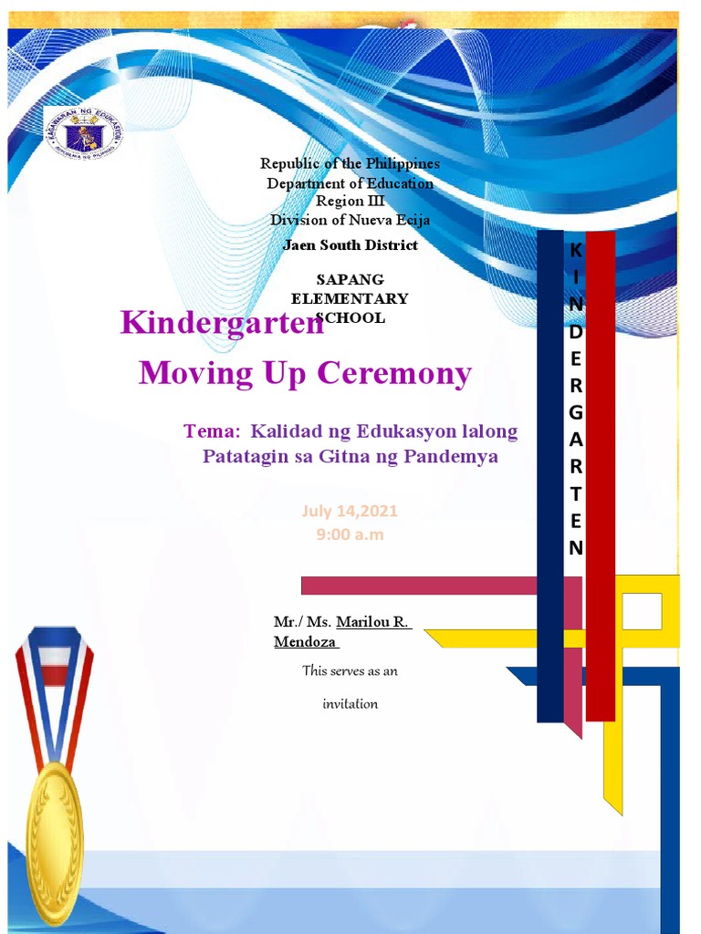 Kindergarten Moving Up Ceremony 2021 | PDF