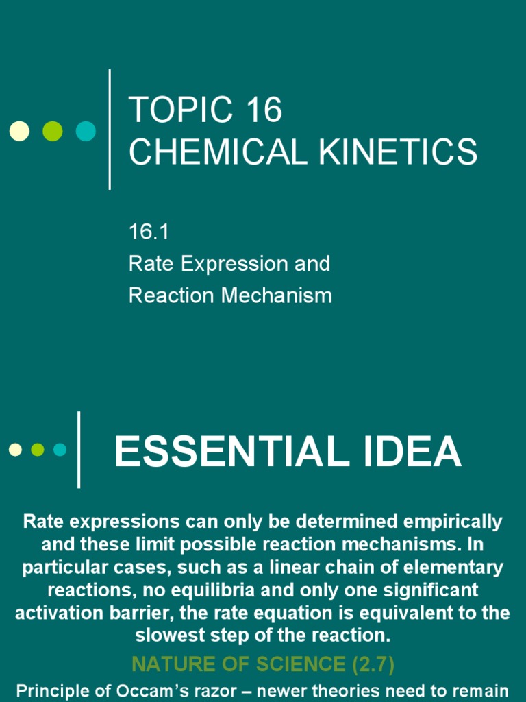 Chemical Kinetics: Rate Expressions Explained | PDF | Reaction Rate ...