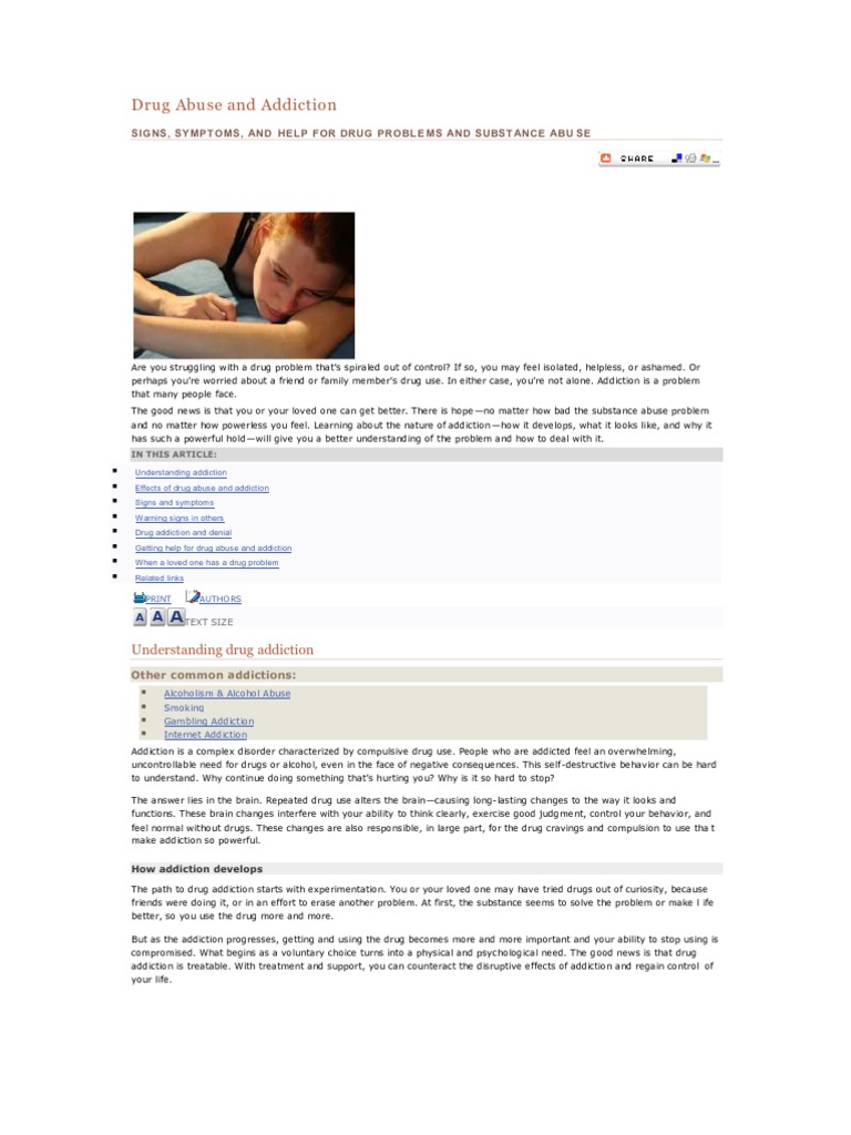 Drug Abuse and Addiction | PDF | Substance Abuse | Substance Dependence