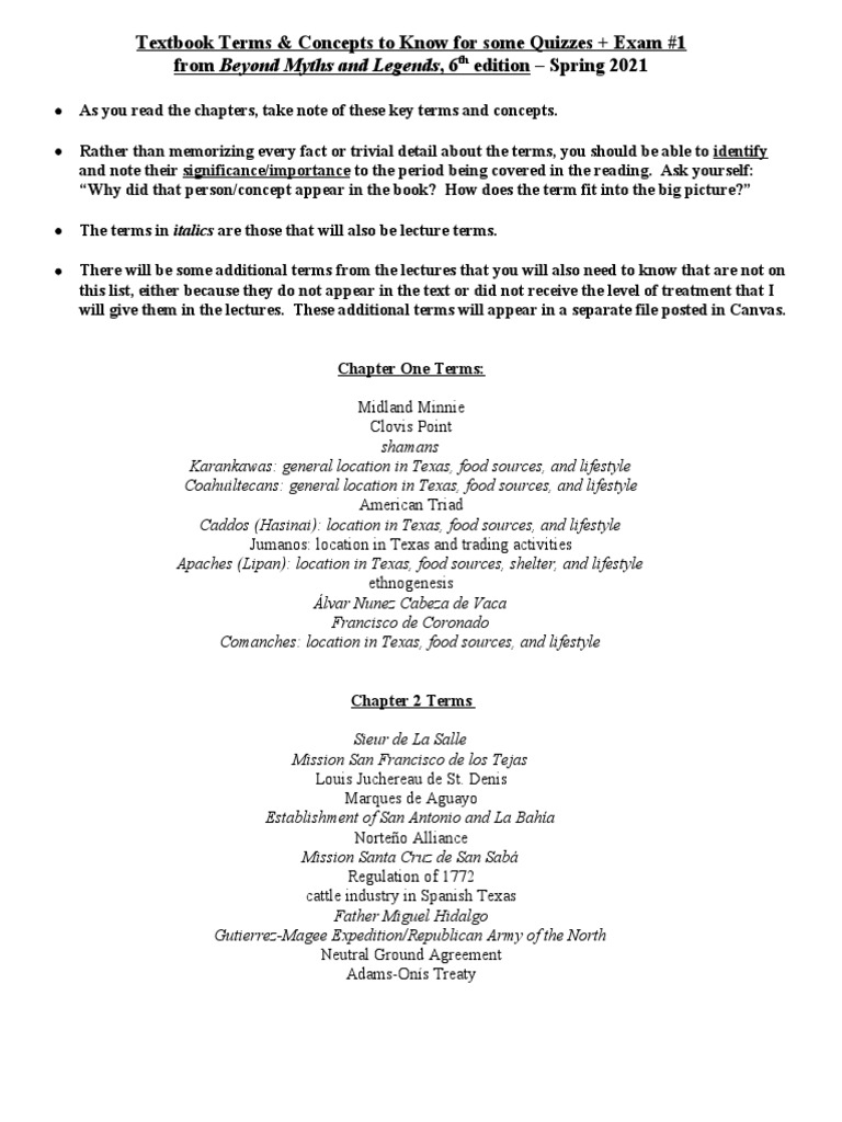 Key Terms for Texas History Quizzes | PDF | Mexican Texas | Wars Of ...