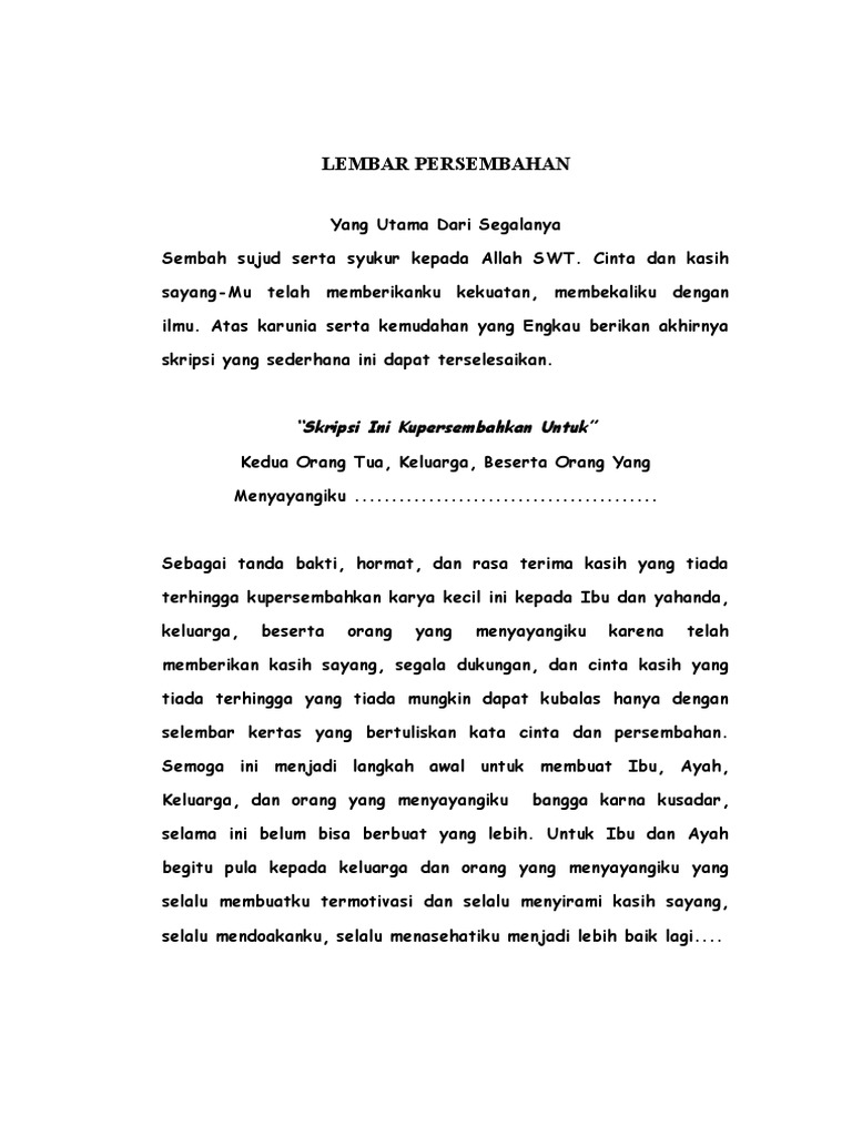 Lembar Persembahan | PDF