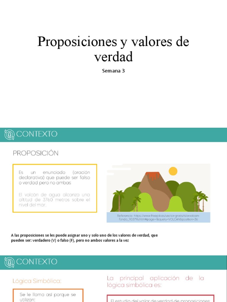 Semana 3. Proposiciones y Valores de Verdad 92 | PDF | Proposición | Expresiones lógicas