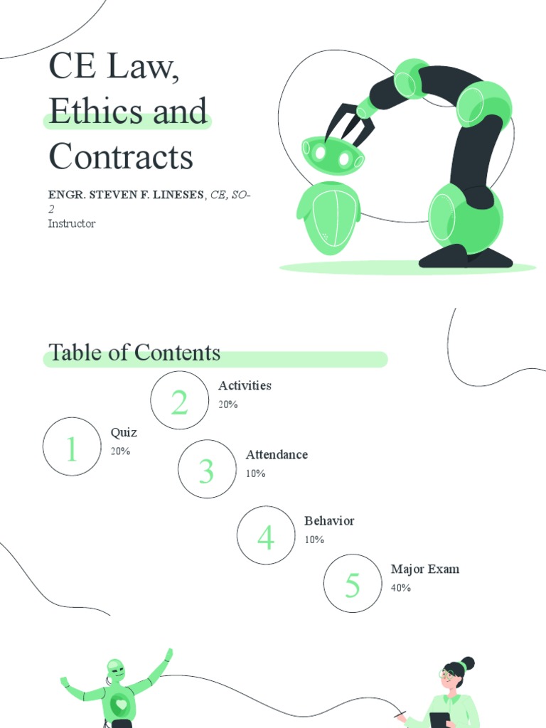 CE Law, Ethics and Contracts: Engr. Steven F. Lineses, Ce, So | PDF ...