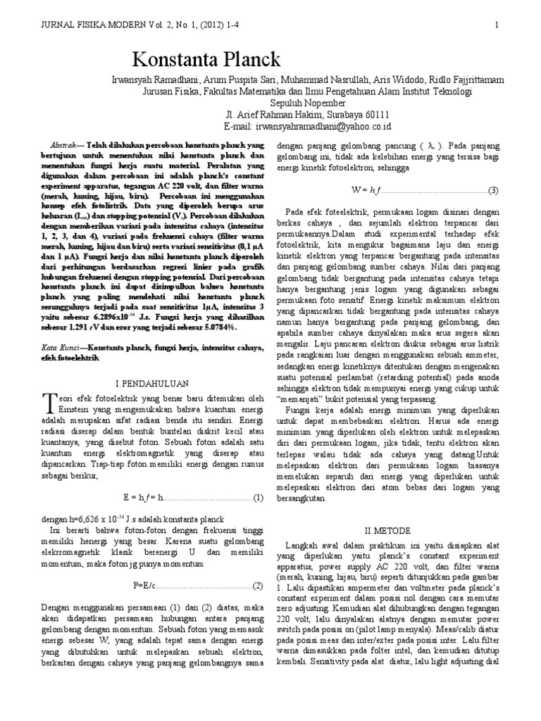 Konstanta Planck | PDF