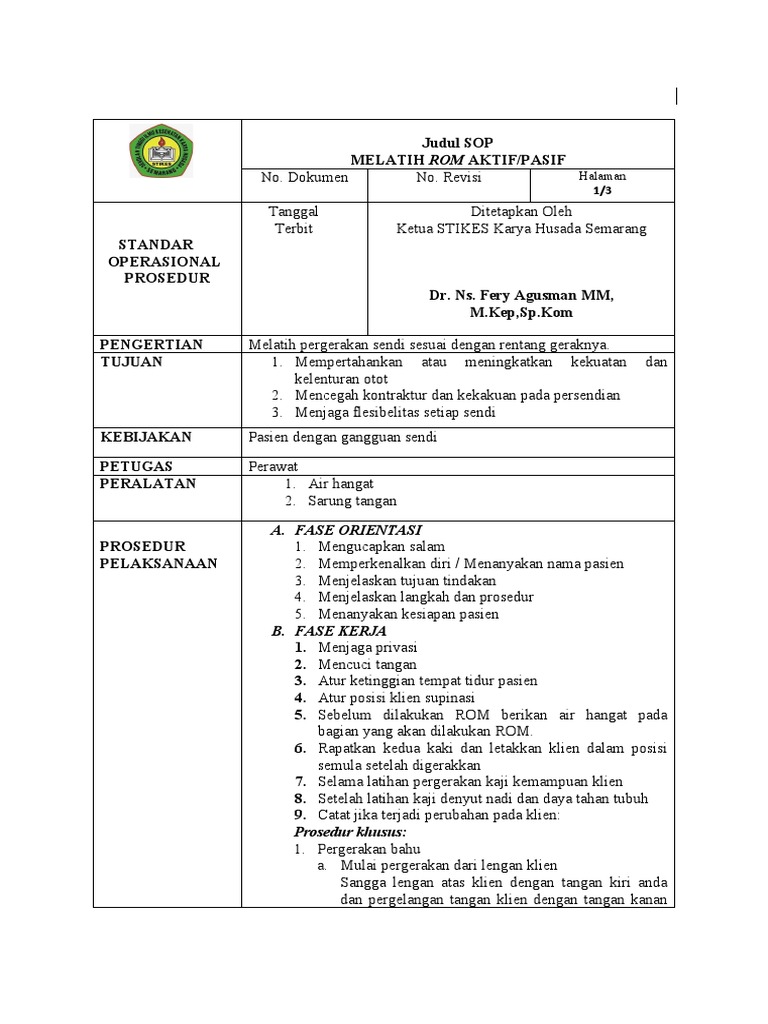 Sop Melatih Rom Aktif Pasif | PDF