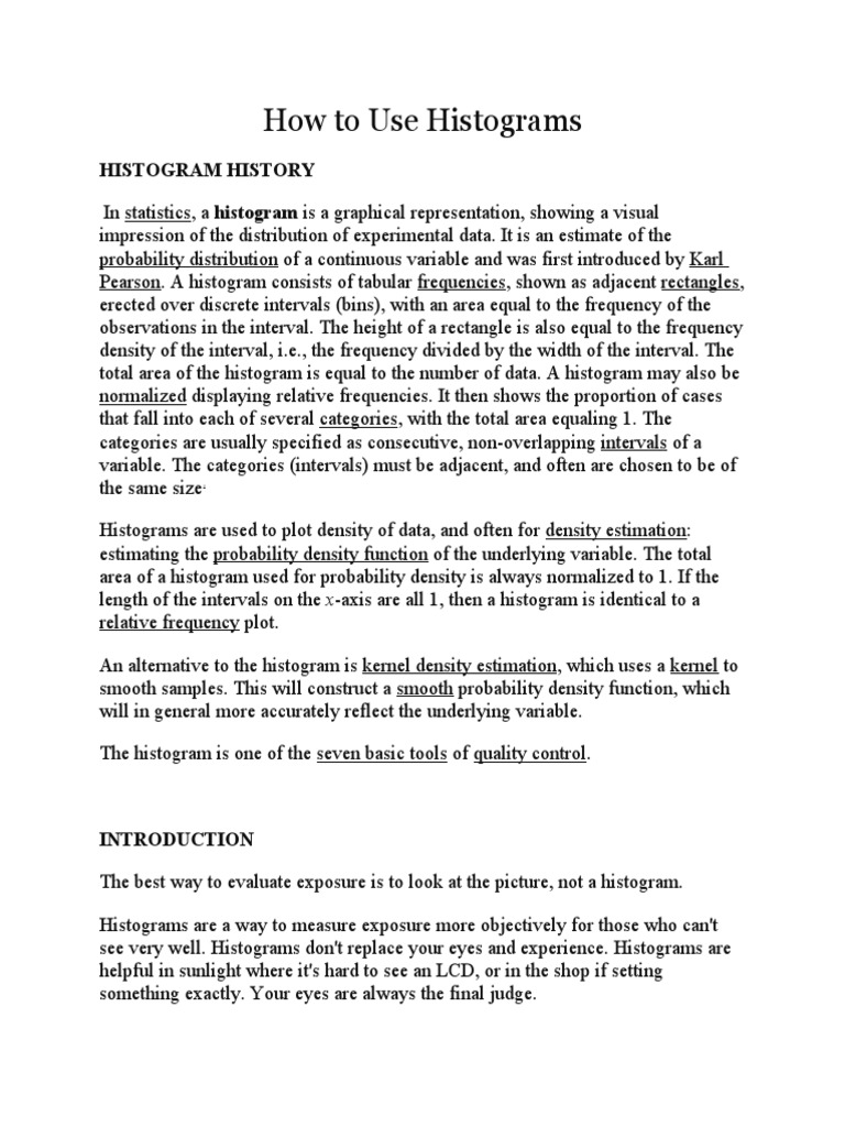 How To Use Histograms Modified | PDF | Histogram | Statistical Theory
