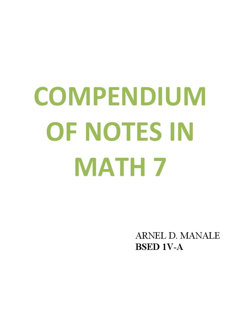 Compendium of Notes in Math 7: Arnel D. Manale | PDF | Triangle ...