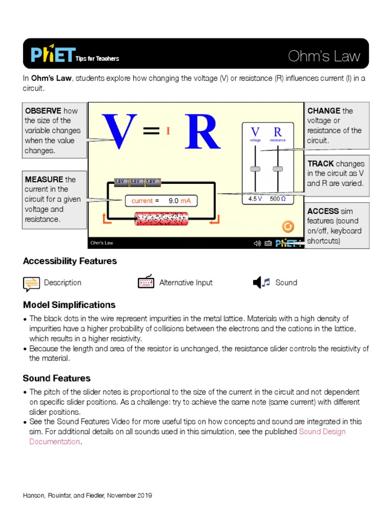 Ohm's Law: Ohm's Law, Students Explore How Changing The Voltage (V) or ...