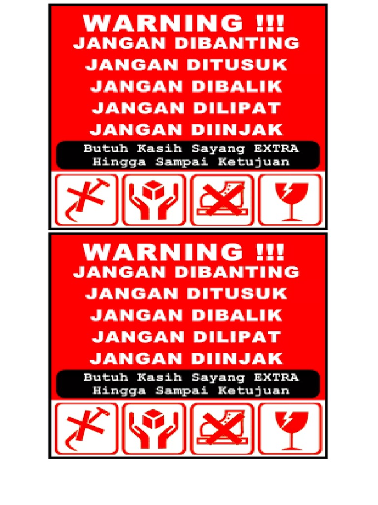 Stiker Jangan Dibanting | PDF