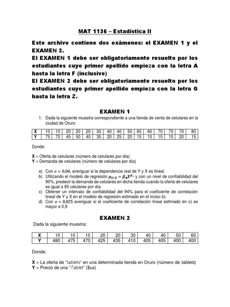 Mat 1136 Primer Examen 2021-1 | PDF | Matemáticas Aplicadas | Análisis