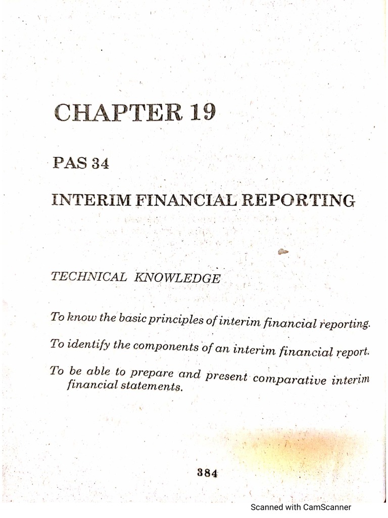 Chapter 19 Interim Financial Reporting | PDF