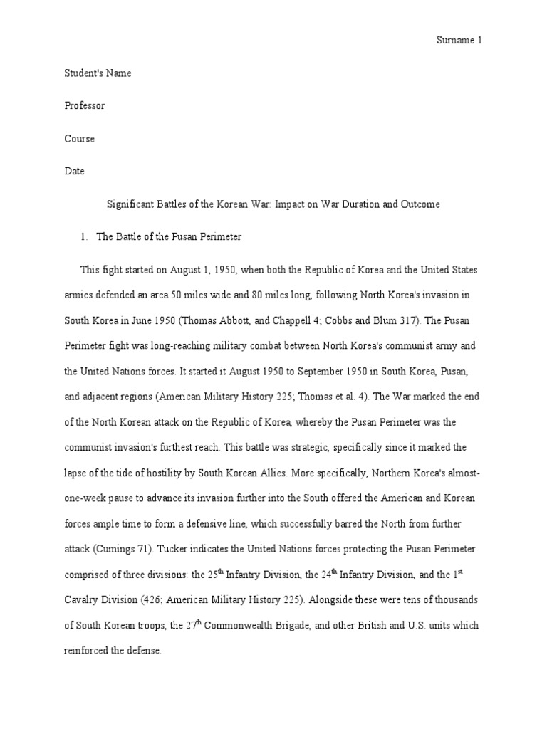 Major Battles of The Korean War Essay | PDF | Battle Of Inchon | Korean War