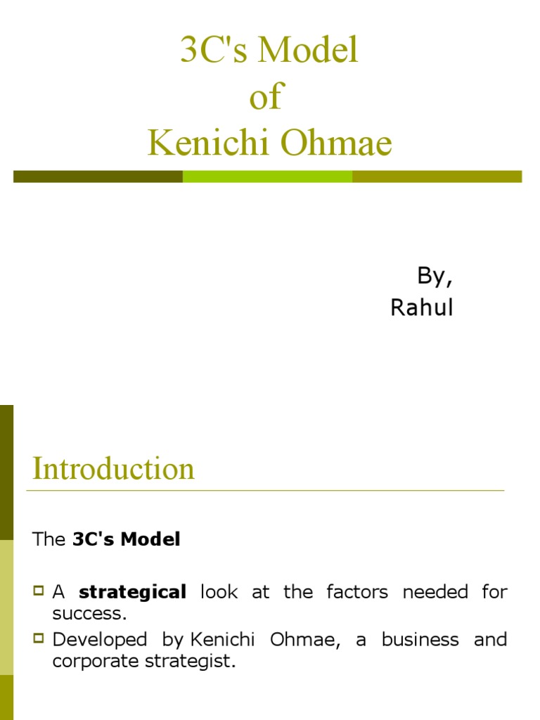 3C's Model of Kenichi Ohmae: By, Rahul | PDF