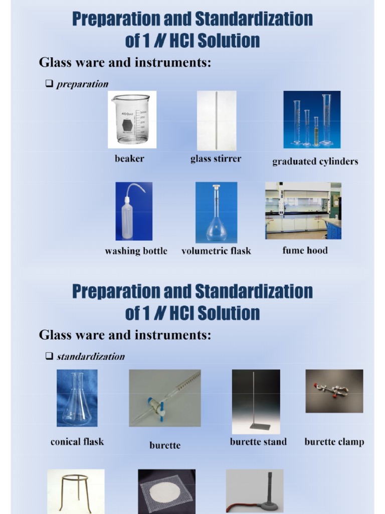 Preparation and Standardization of 1N HCL Solution | PDF