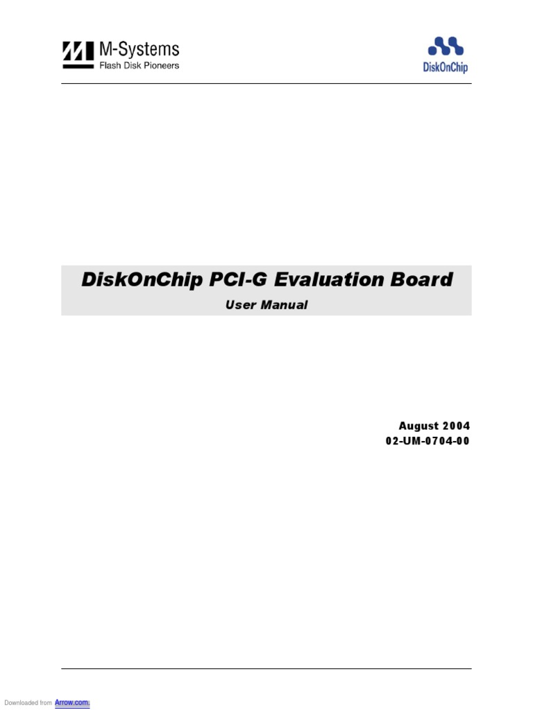 Diskonchip Pci-G Evaluation Board: User Manual | PDF | Booting | File ...