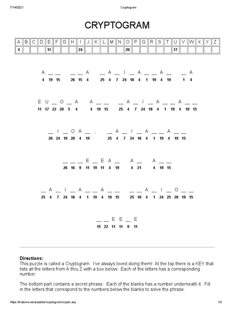 Cryptogram | PDF | Military Communications | Games Of Mental Skill