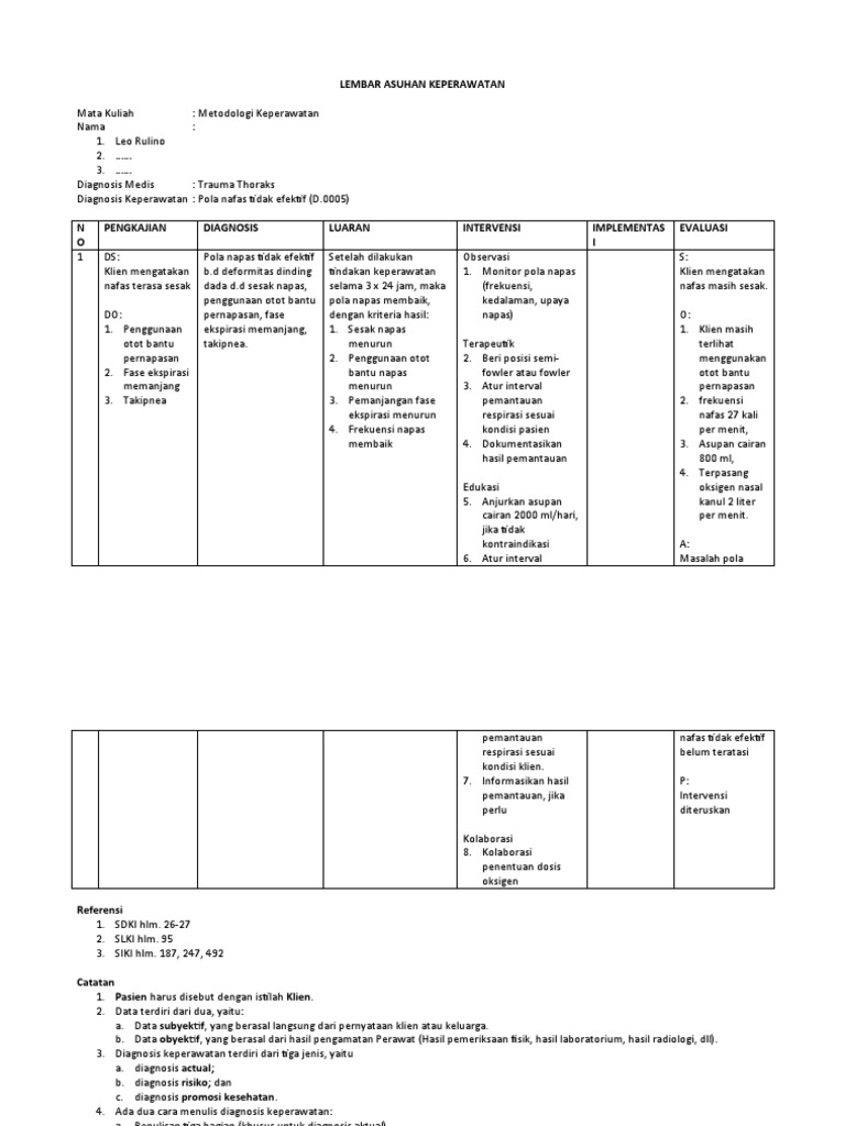 Contoh Asuhan Keperawatan | PDF