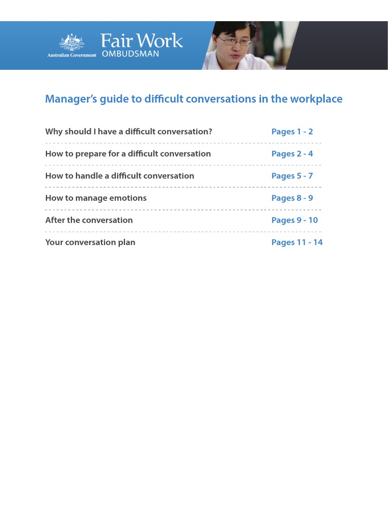 Manager's Guide to Difficult Conversations | PDF | Employment | Anger