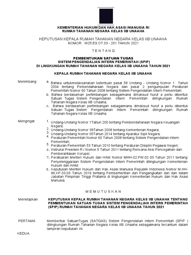 SK PEMBENTUKAN SPIP-dikonversi | PDF | Ilmu Sosial