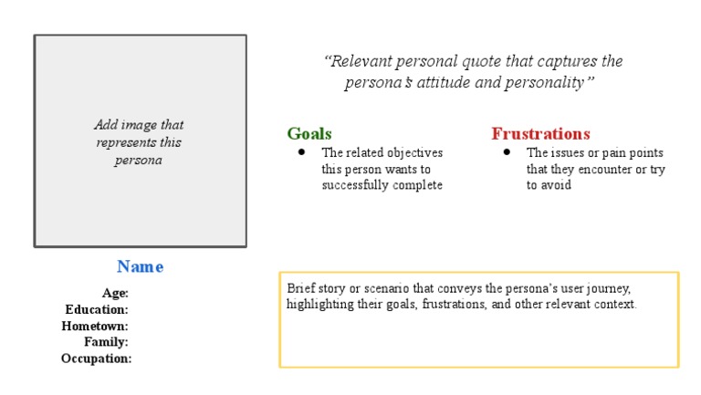 Google UX Design Certificate - Persona (Template) | PDF