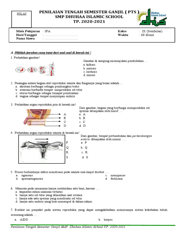 SOAL UTS GNJL Kelas 9 | PDF | Sains & Matematika