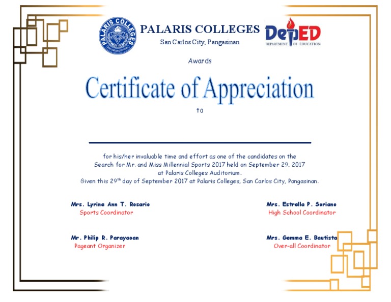 Candidates Certificate | PDF