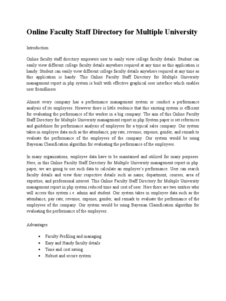 Online Faculty Staff Directory For Multiple University | PDF | Php ...