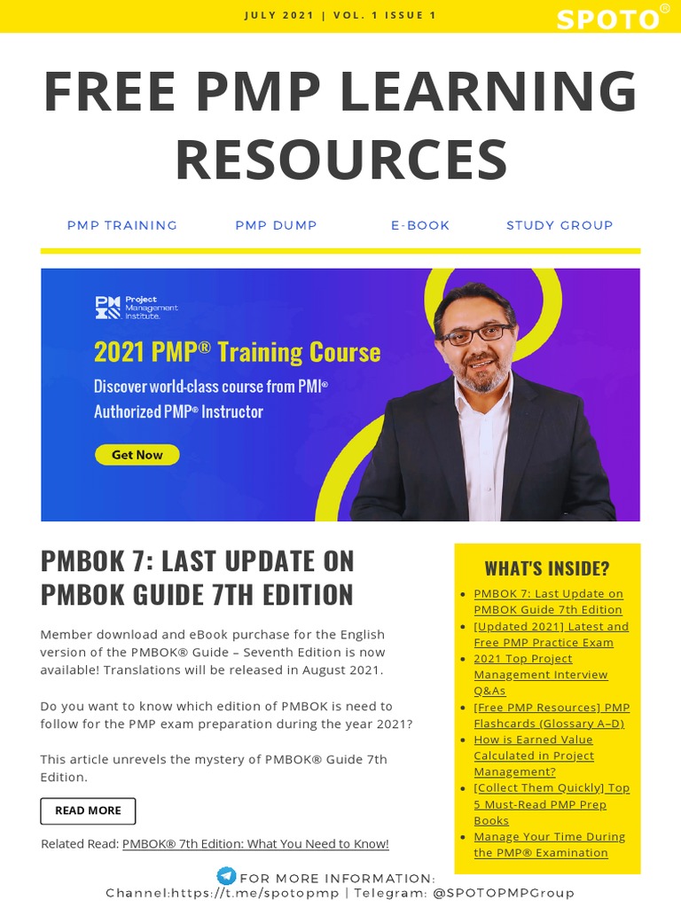 Free PMP Learning Resources For Easy Exam Prep-1 | PDF