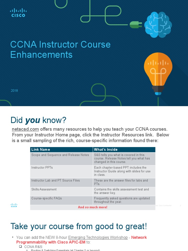 CCNA Instructor Course Enhancements | PDF | Cisco Certifications ...