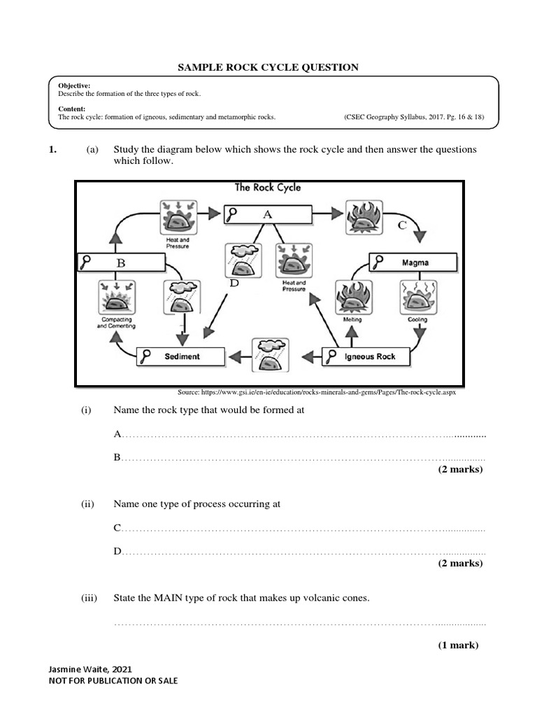 Rock Cycle Examination Questions | PDF | Rock (Geology) | Geological ...