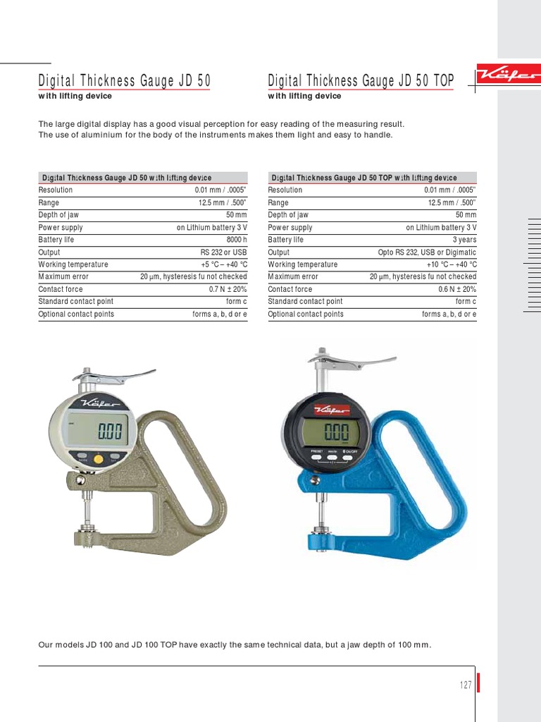 Kafer Dial Thickness Gauges Digital | PDF | Usb | Manufactured Goods