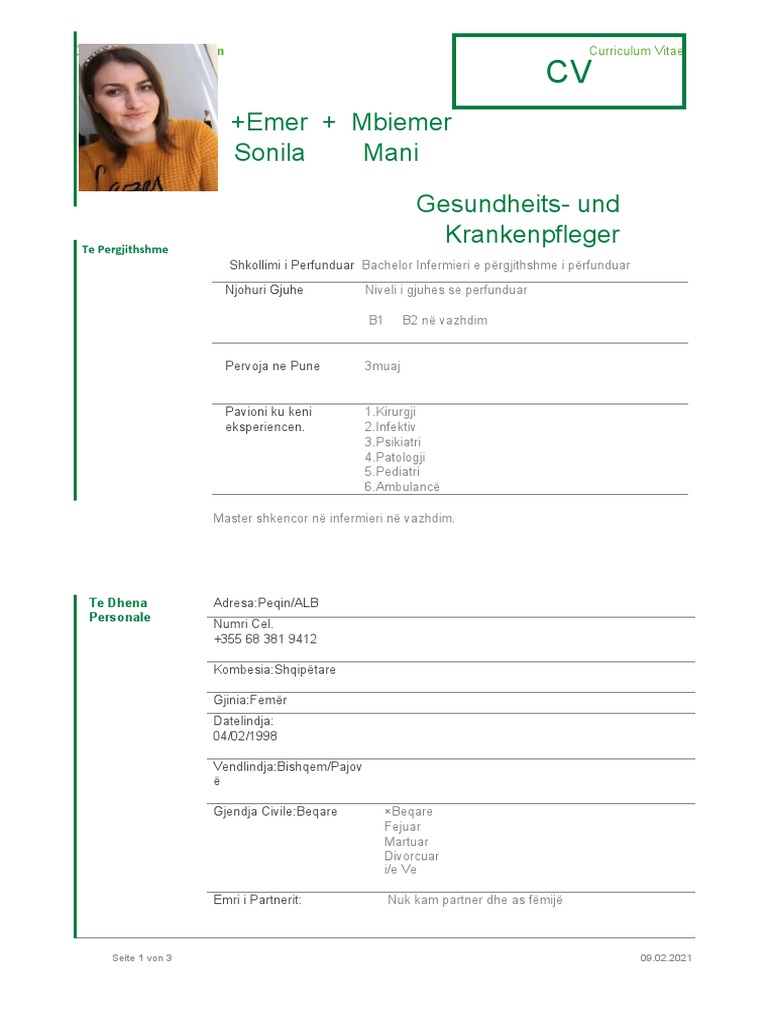 Sonila Mani CV . | PDF