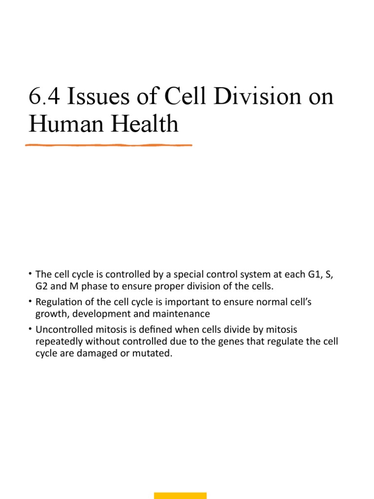 6.4 Issues of Cell Division On Human Health | PDF | Mitosis | Meiosis
