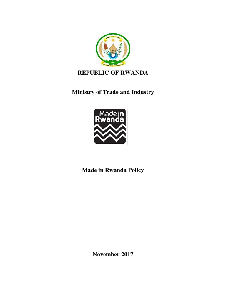 MINICOM Made in Rwanda Policy | PDF | Rwanda | Balance Of Trade