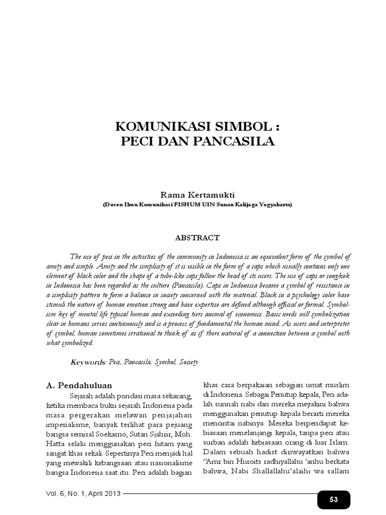 Komunikasi Simbol Peci&Pancasila | PDF | Ilmu Sosial