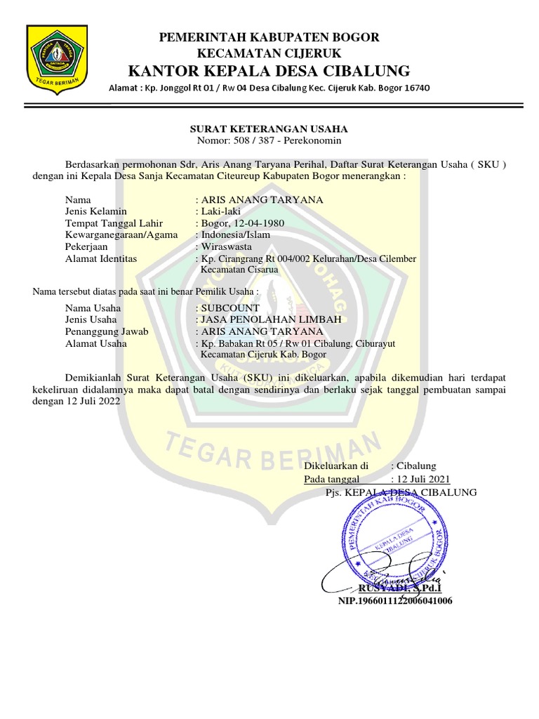 Contoh SKU | PDF