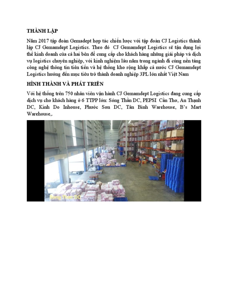 giới thiệu CJ Gemadept Logistics | PDF