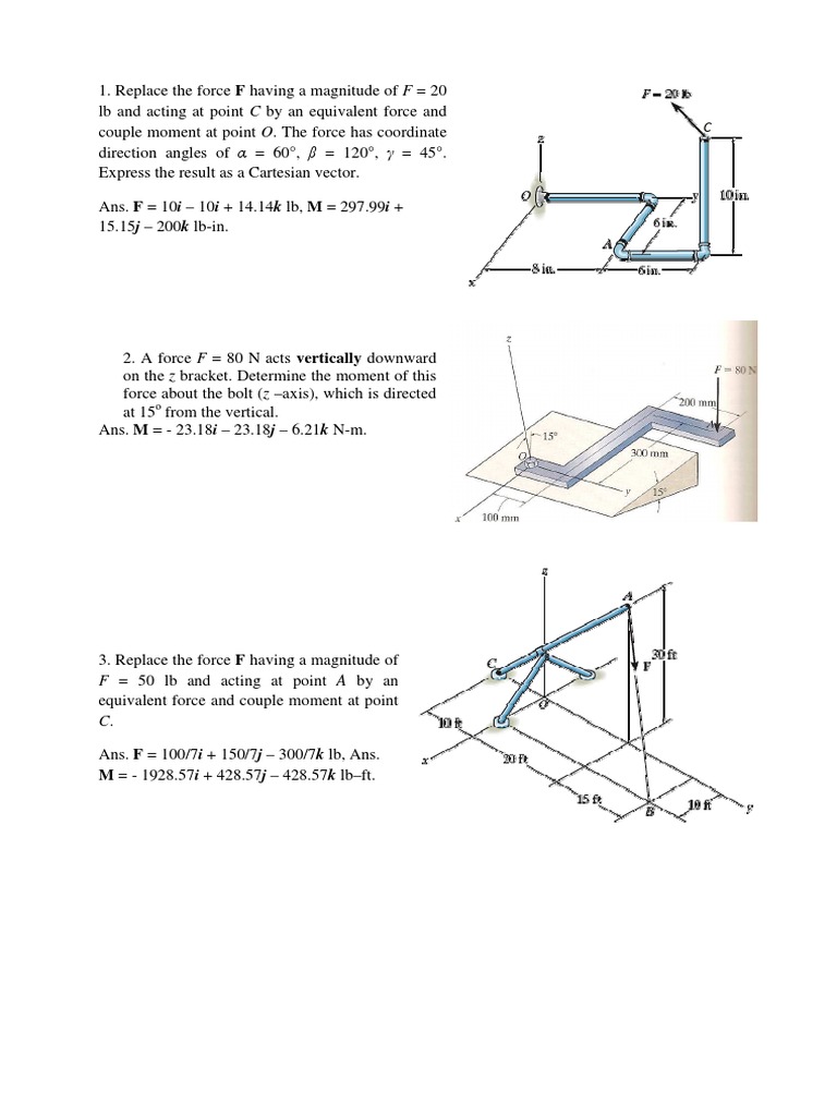 Solving Statics Problems Through Equivalent Force Systems | PDF ...