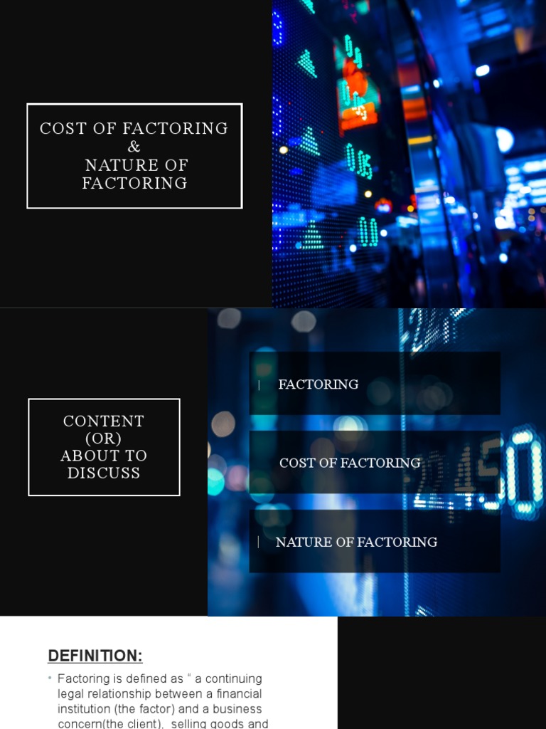 Cost of Factoring and Nature of Factoring | PDF | Factoring (Finance ...