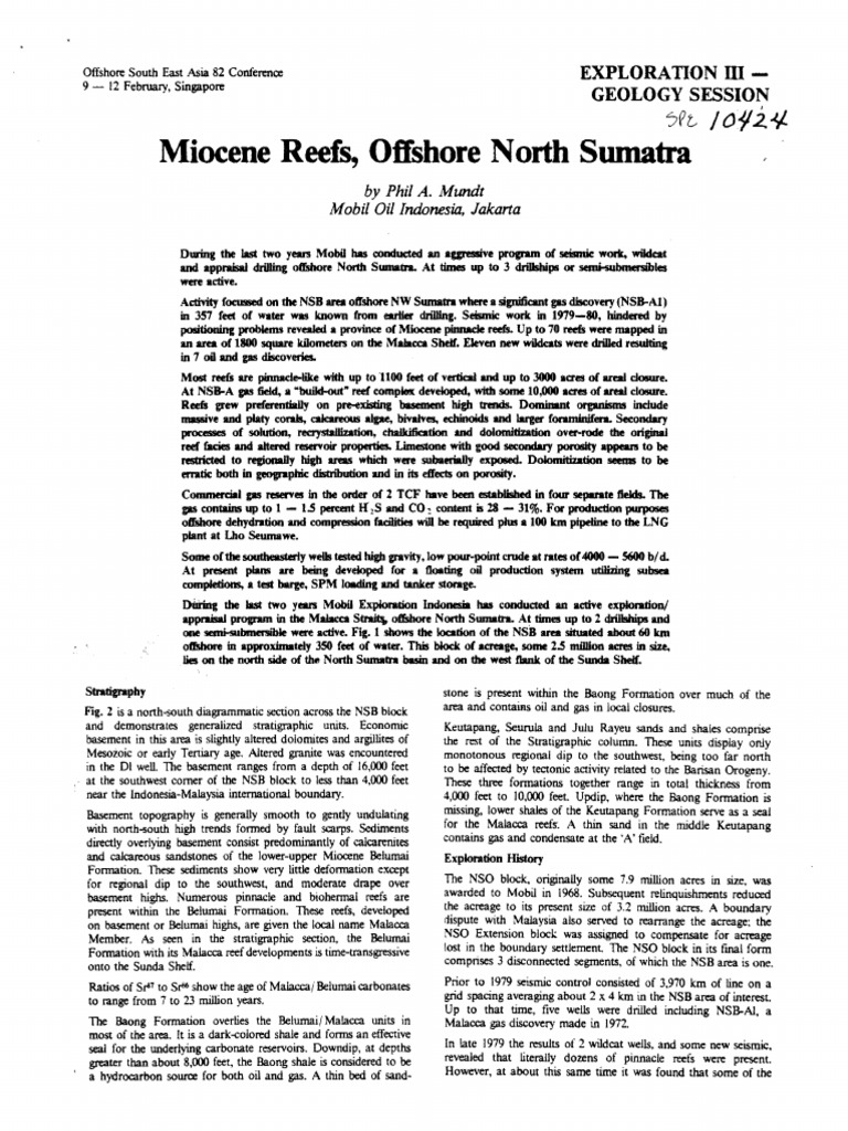 Miocene Offshore North: Reefs, Sumatra | PDF | Petroleum Reservoir ...