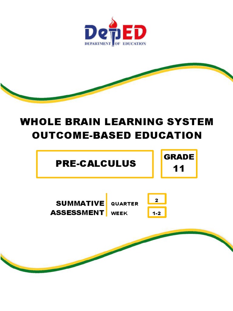 Stem Precal Q2 Weeks-1-2 Assessment | PDF | Educational Assessment | Rubric (Academic)