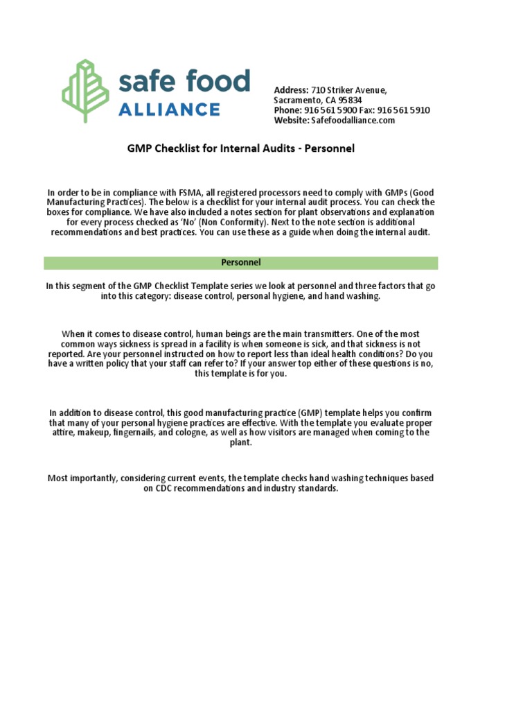 GMP Template Series Personnel | PDF | Hygiene | Hand Washing